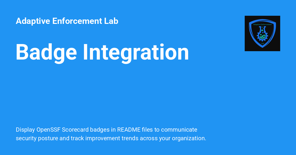 Badge Integration - Adaptive Enforcement Lab
